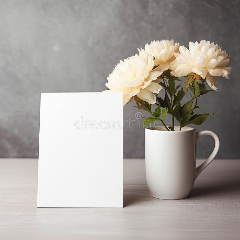 Elegant Simple Greeting Card Mockup White Blank Card Copy Space Images ...