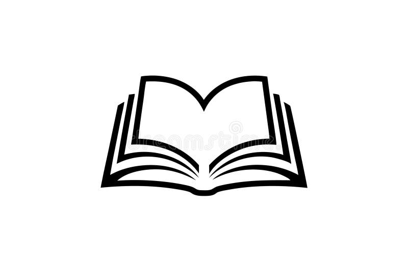 Elegant Simple Line Drawing of an Open Book Symbolizing Education ...