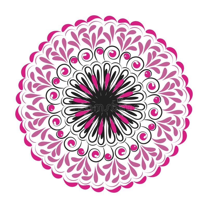 Elegant Simple Mandala Line Drawing for Print Stock Vector ...