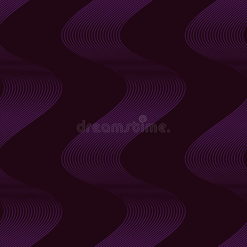 Simple Minimalist Seamless Pattern with Dark Purple Linear Waves Stock ...