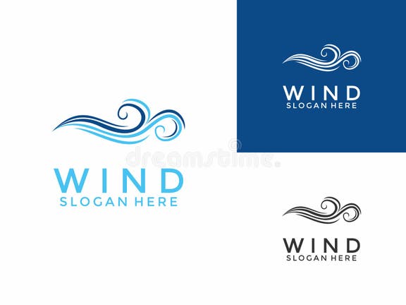 Elegant and Simple Wind, Air, or Wave Logo Design Vector. Abstract Wind ...