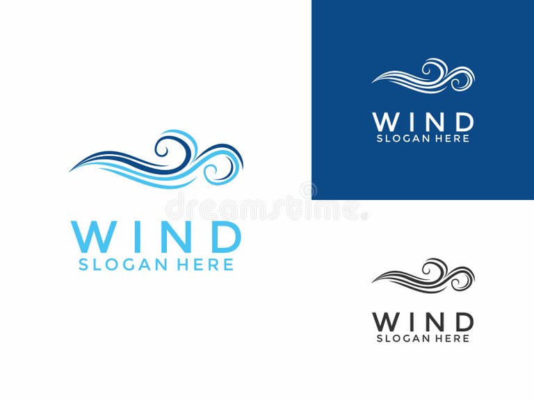 Elegant and Simple Wind, Air, or Wave Logo Design Vector. Abstract Wind ...