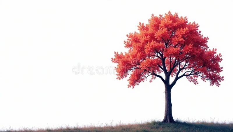 Elegant Single Tree Outline, Clean White Backdrop, Icon, Simple Stock ...