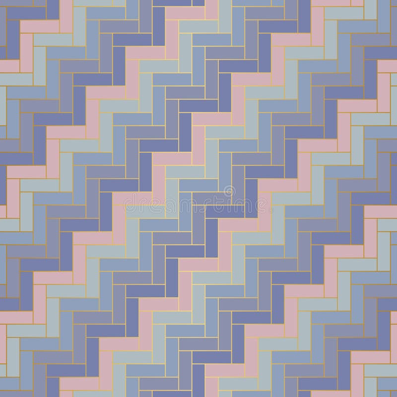 Seamless Herringbone Vector Pattern in 5 Colors and Golden Lines. Stock ...