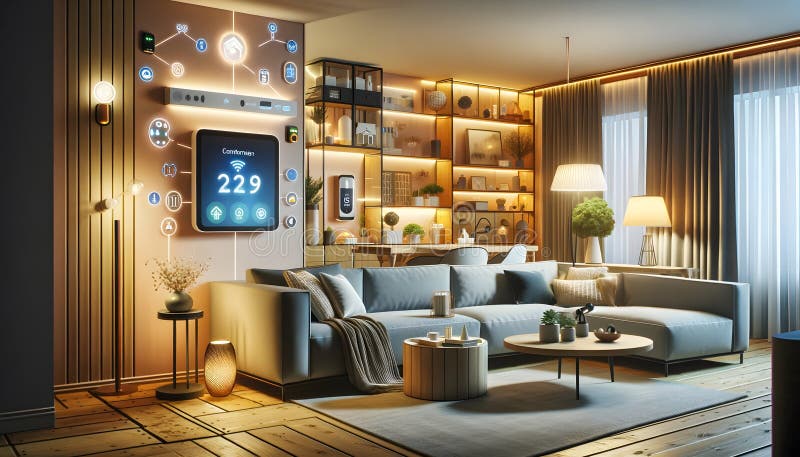Elegant Smart Home Interior with Interactive Control System, Ai ...