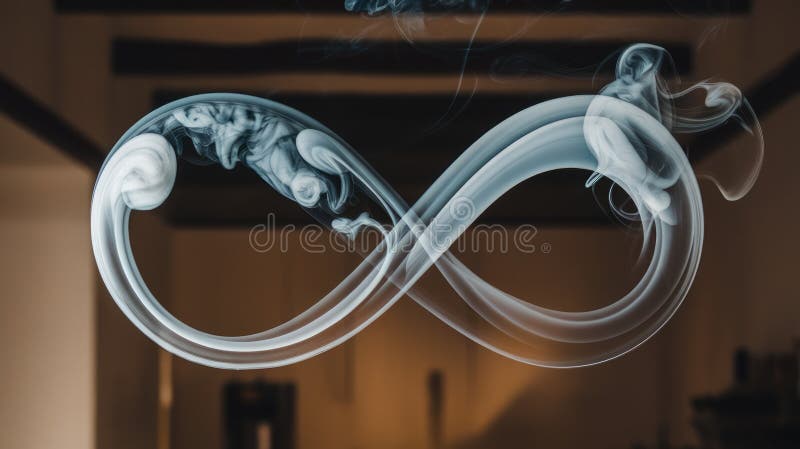 Elegant Smoke Art Forming an Infinity Symbol Highlighting Fluidity and ...