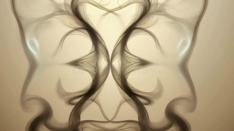 Smoke Forming Symmetrical and Elegant Shapes on Light Brown Background ...