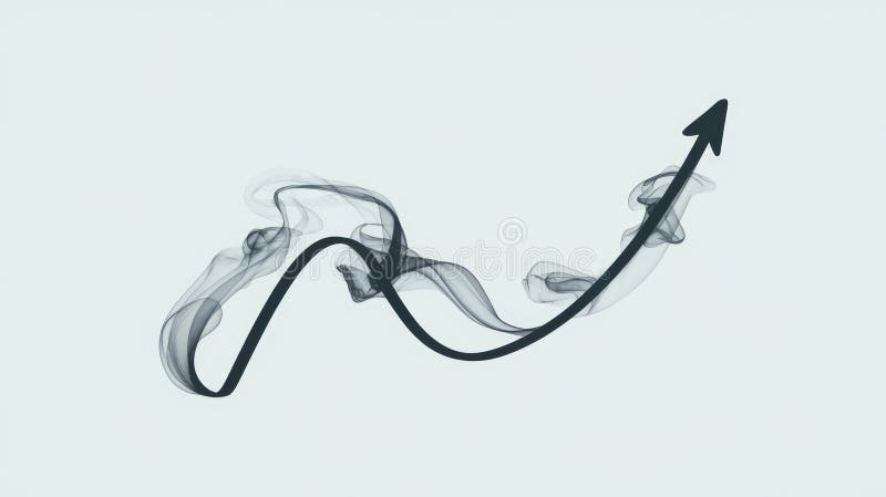 Elegant Smoke Design Forming an Upward Arrow Against a Light Background ...