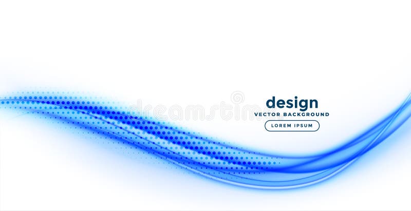 Elegant Smooth Blue Wavy Shape on White Background Stock Vector ...