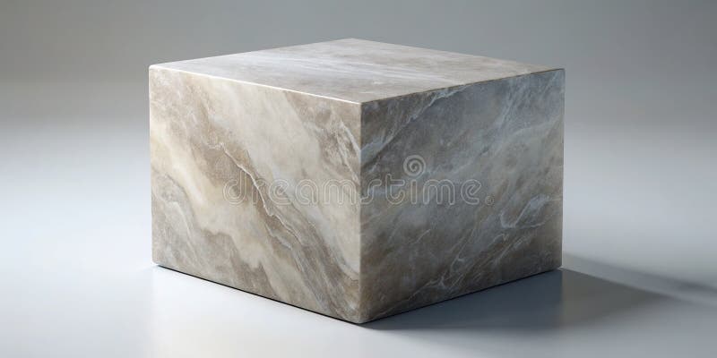 Elegant Smooth Gray Limestone Cube an Abstract Geometric Background for ...
