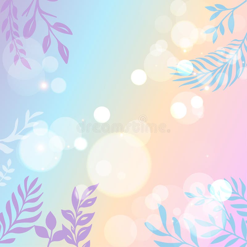 Elegant Smooth Pastel Design Background with Floral and Leaf Vector ...