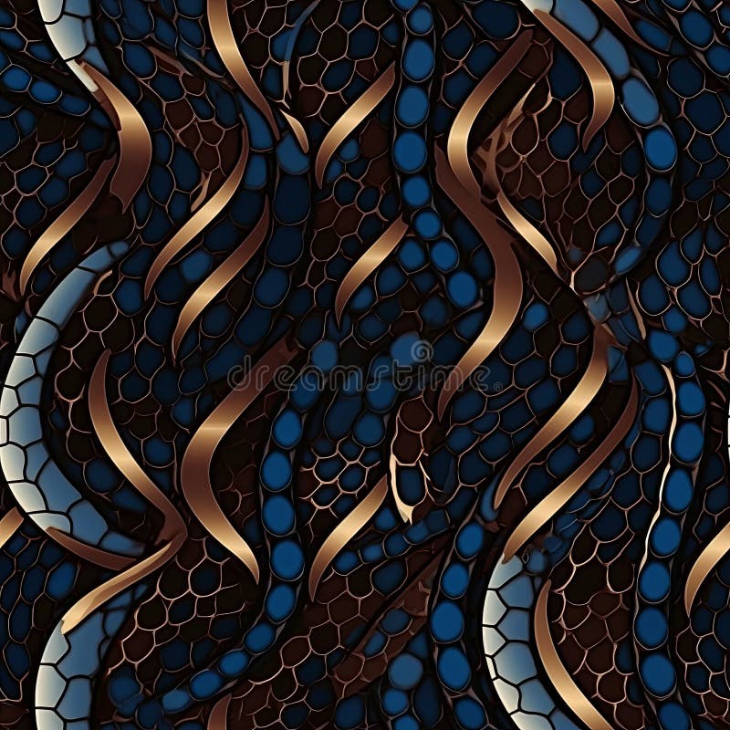 Elegant Snake Pattern in Chocolate Blue Color , Generated by AI Stock ...