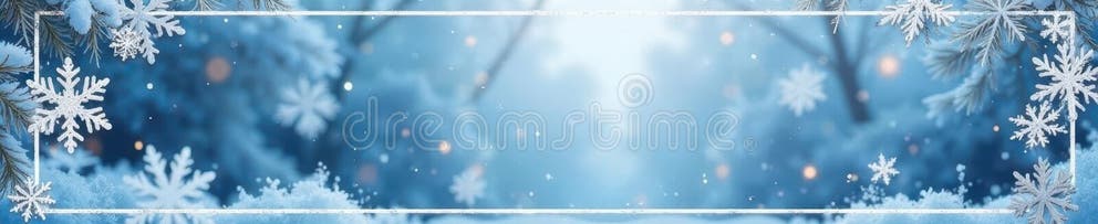 Elegant Snowflake Rectangle Frame, Winter Theme, Graphic, Festive Stock ...