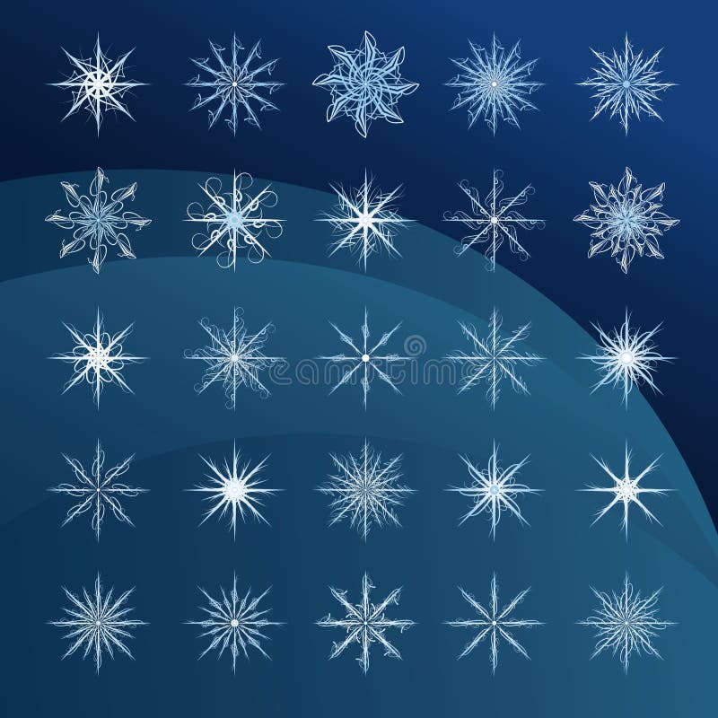 Elegant Snowflakes Complex Pattern Stock Vector - Illustration of ...