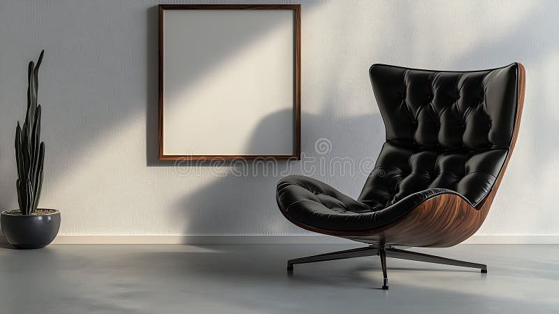 Elegant Soft Armchair with Light Wood Frame and Neutral Tones Stock ...
