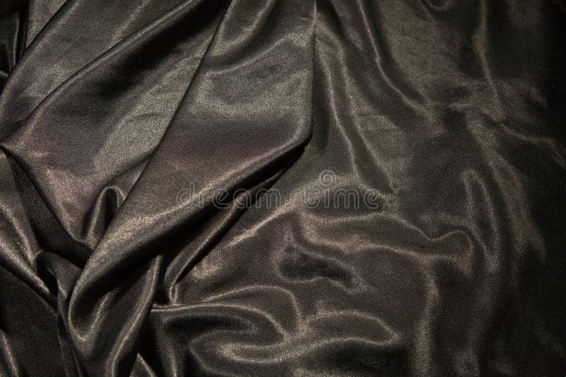Elegant and Soft Black Satin Stock Image - Image of drapery, luxury ...
