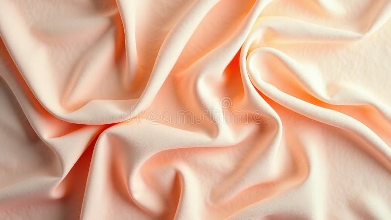 Elegant Soft Peach Fabric with Flowing Folds and Textured Surface ...