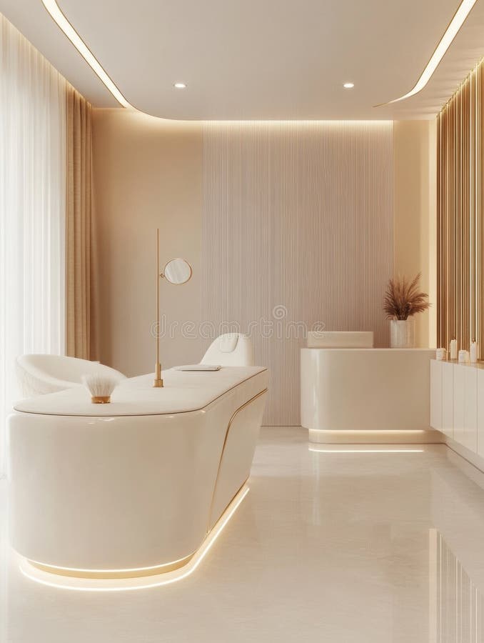 Elegant Spa Interior Featuring Soothing Colors and Modern Design ...