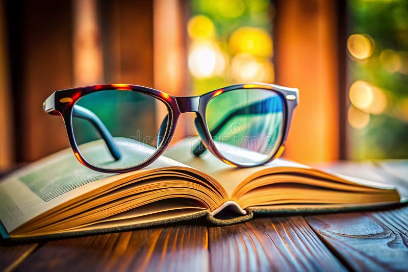 Elegant Spectacles Atop an Open Book Inspiring Imagery for Education ...