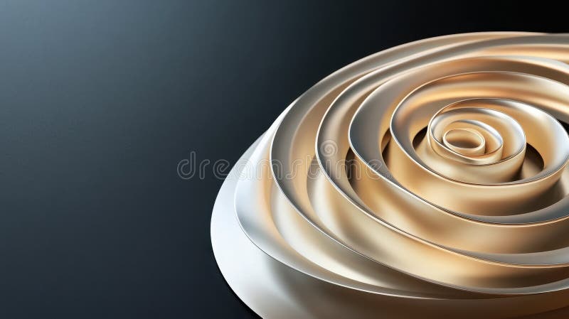 Elegant Spiral Design Made of Metallic Oval Elements Creating a ...