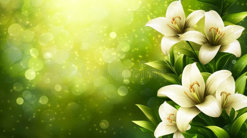 An Elegant Spring Background with a Floral Pattern and Delicate White ...