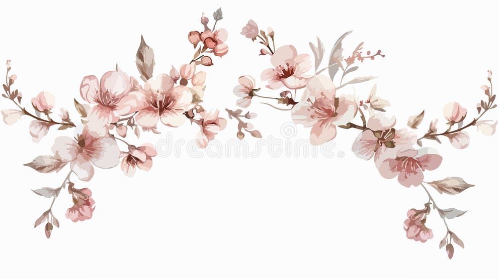 Elegant Spring Border Template with Flourish Design Elements Stock ...