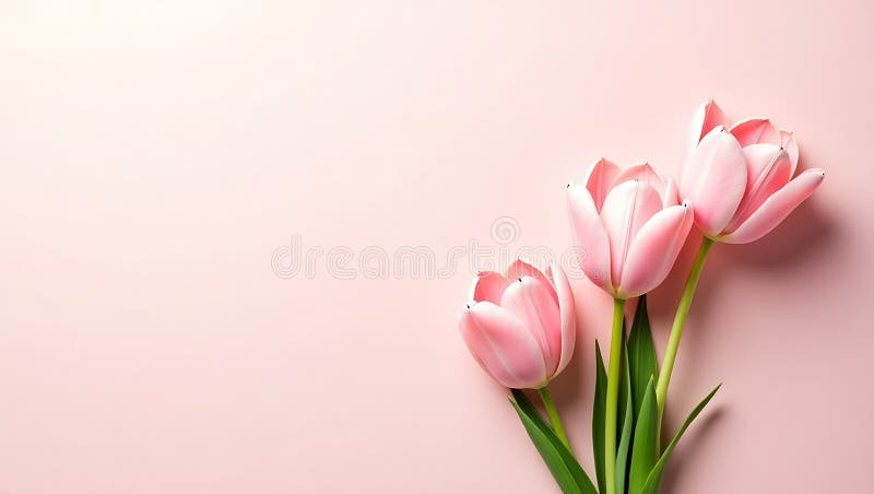 Elegant Spring Flowers on Pastel Surface Stock Illustration ...