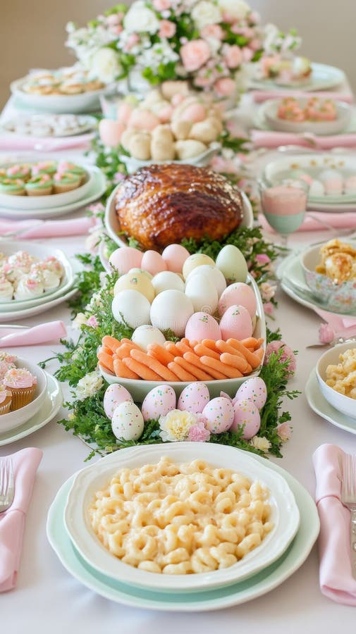 Elegant Spring Table Setting with Easter Eggs and Floral Arrangement ...