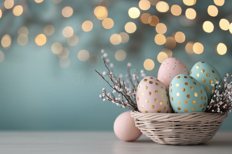 Elegant Spring-themed Decor Featuring Speckled Easter Eggs and ...