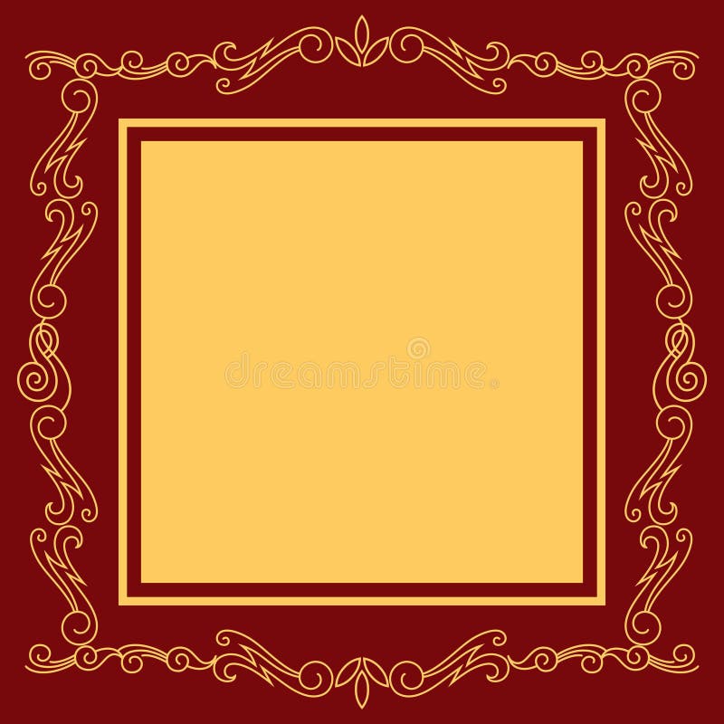 Elegant Square Frame Vector Template. Stock Vector - Illustration of ...