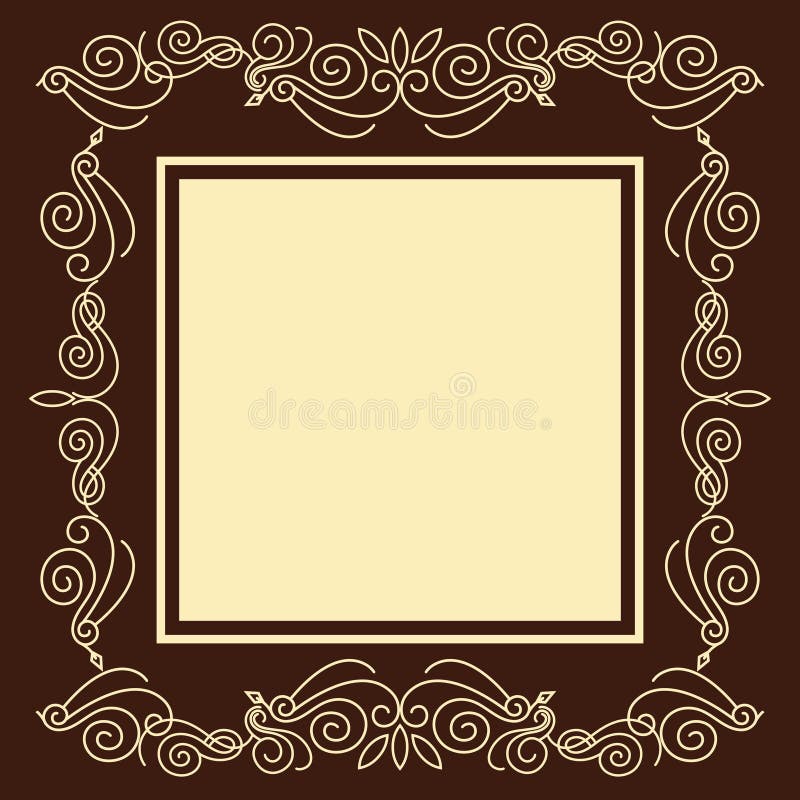 Elegant Square Frame Vector Template. Stock Vector - Illustration of ...
