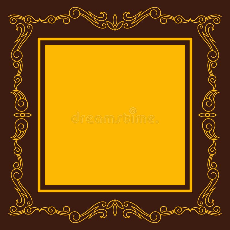Elegant Square Frame Vector Template. Stock Vector - Illustration of ...