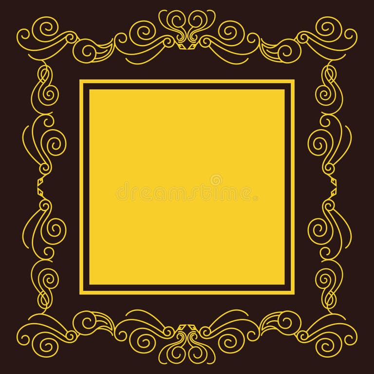 Elegant Square Frame Vector Template. Stock Vector - Illustration of ...