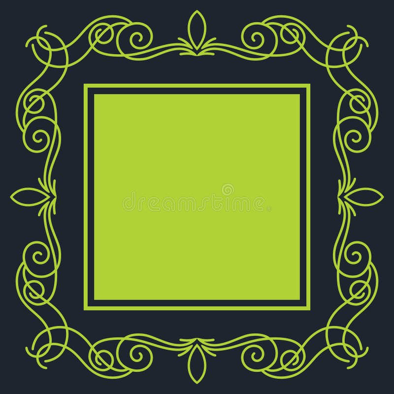 Elegant Square Frame Vector Template. Stock Vector - Illustration of ...