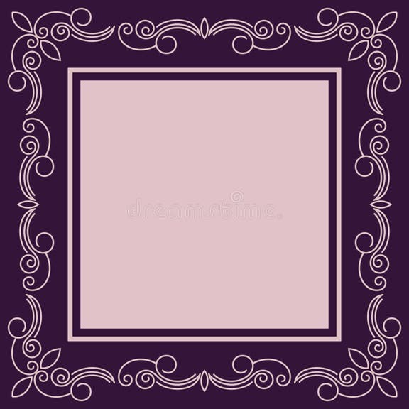 Elegant Square Frame Vector Template. Stock Vector - Illustration of ...