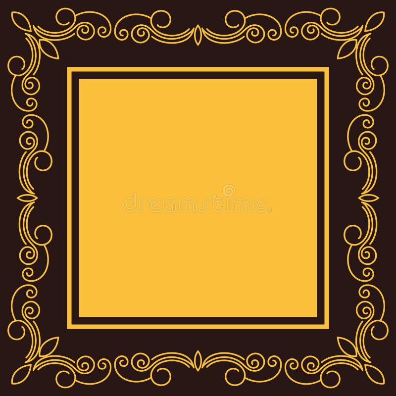 Elegant Square Frame Vector Template. Stock Vector - Illustration of ...