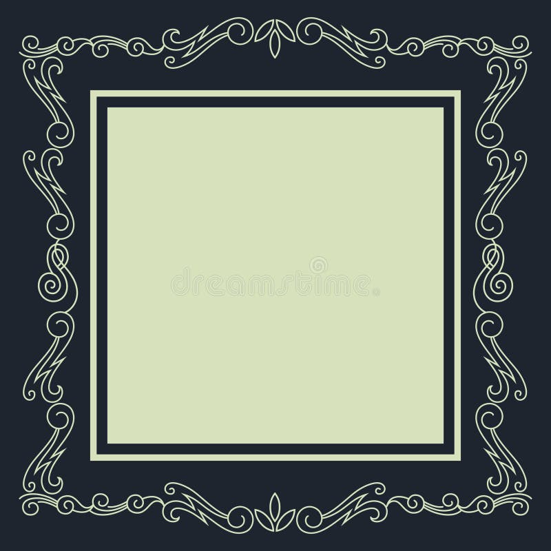 Elegant Square Frame Vector Template. Stock Vector - Illustration of ...