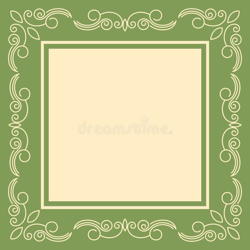 Elegant Square Frame Vector Template. Stock Vector - Illustration of ...