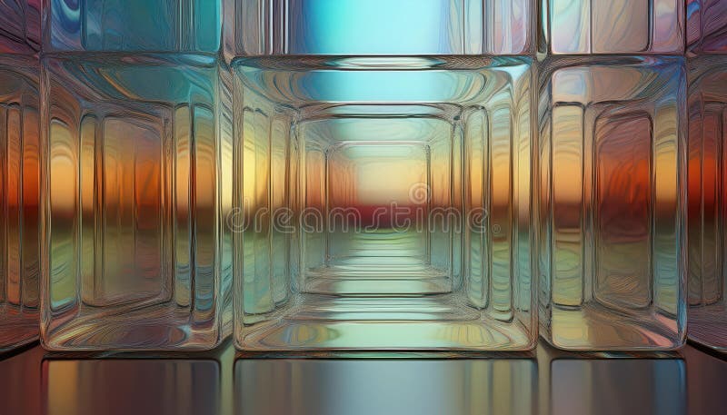 Elegant Square Glass Backdrop with a Translucent Wave Pattern, Offering ...