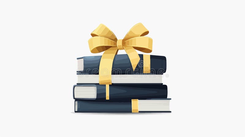 Elegant Stack of Books with Golden Ribbon on Top for Learning and ...