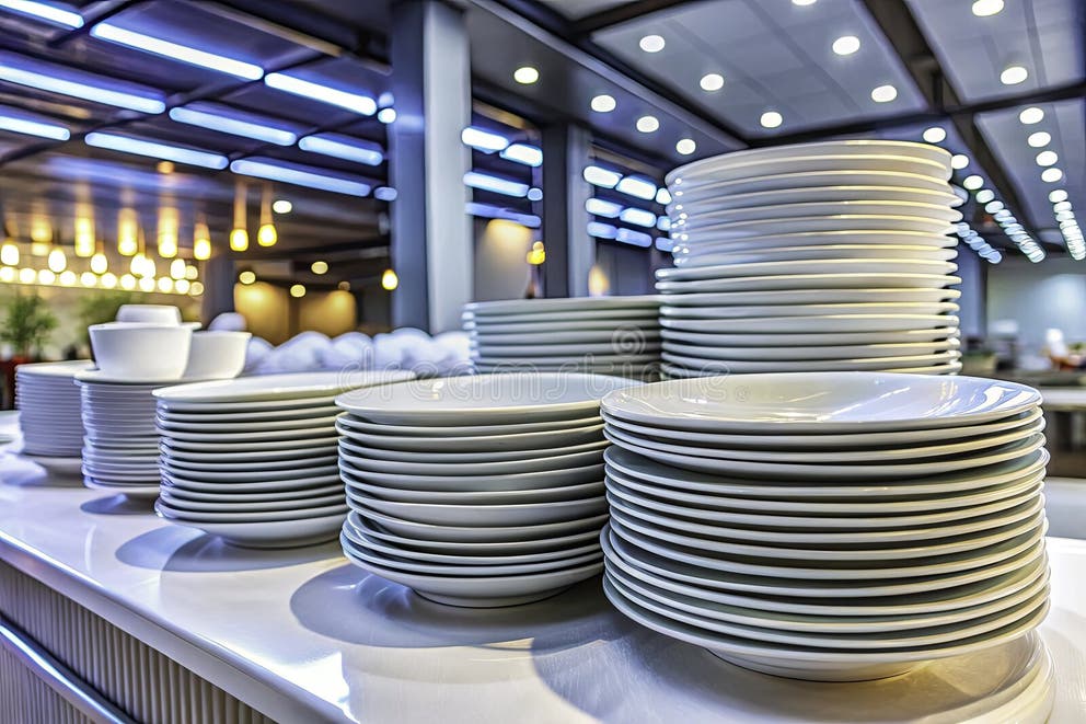 Elegant Stack of White Plates a Stunning Display of Modern Dinnerware ...