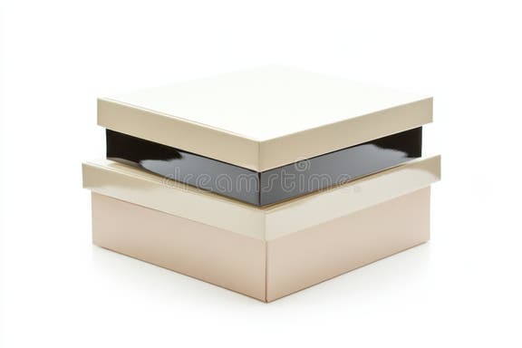 Elegant Stacked Boxes in Neutral Colors Against a White Background for ...