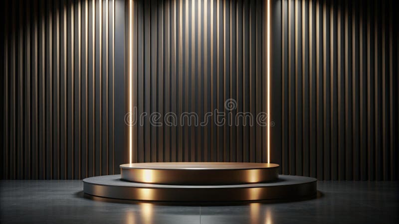 Elegant Stage with Modern Lighting and Dark Background Stock ...