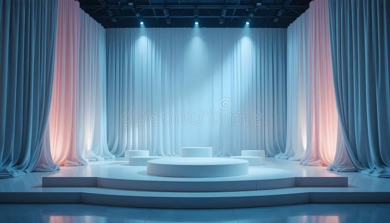 Elegant Stage with Podium stock illustration. Illustration of display ...