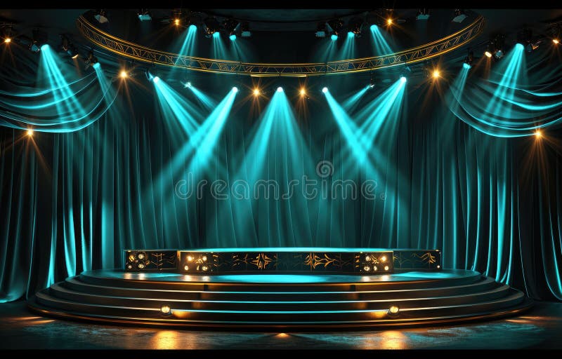 Elegant Stage Ready for Showtime Stock Illustration - Illustration of ...