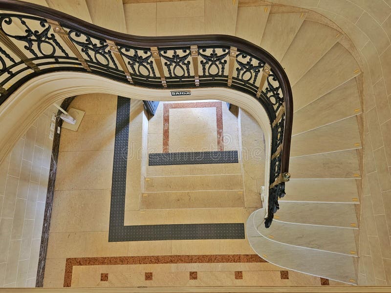 Elegant Staircase in Historic Building Stock Illustration ...