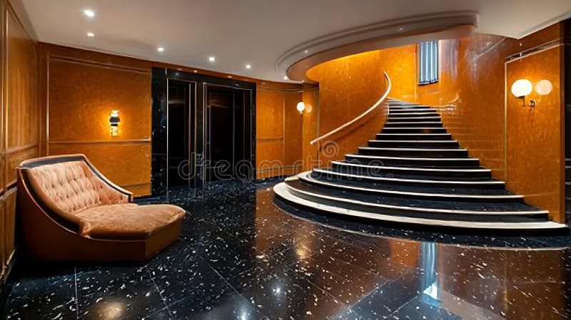 Elegant Staircase in a Luxurious Interior Setting Stock Photo - Image ...