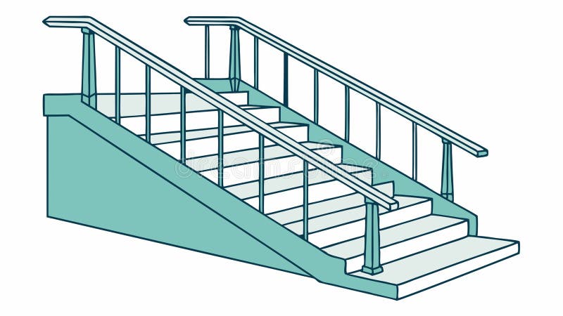 Elegant Staircase Vector Art, Architectural Element, Ascent Progress ...