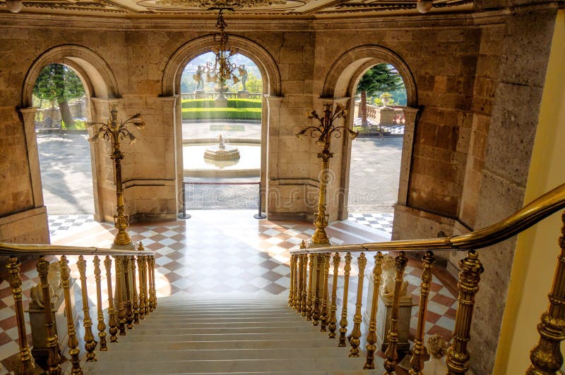 Elegant Stairs of Chapultepec Castle in Mexico Editorial Stock Photo ...