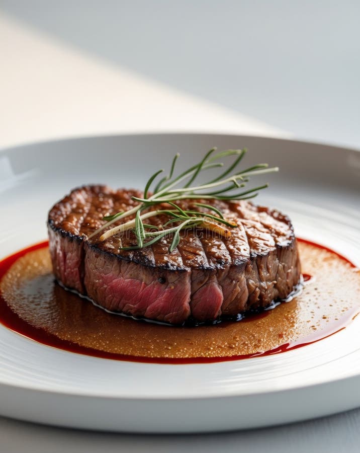 Elegant Steak Dish with High Contrast Presentation Stock Photo - Image ...